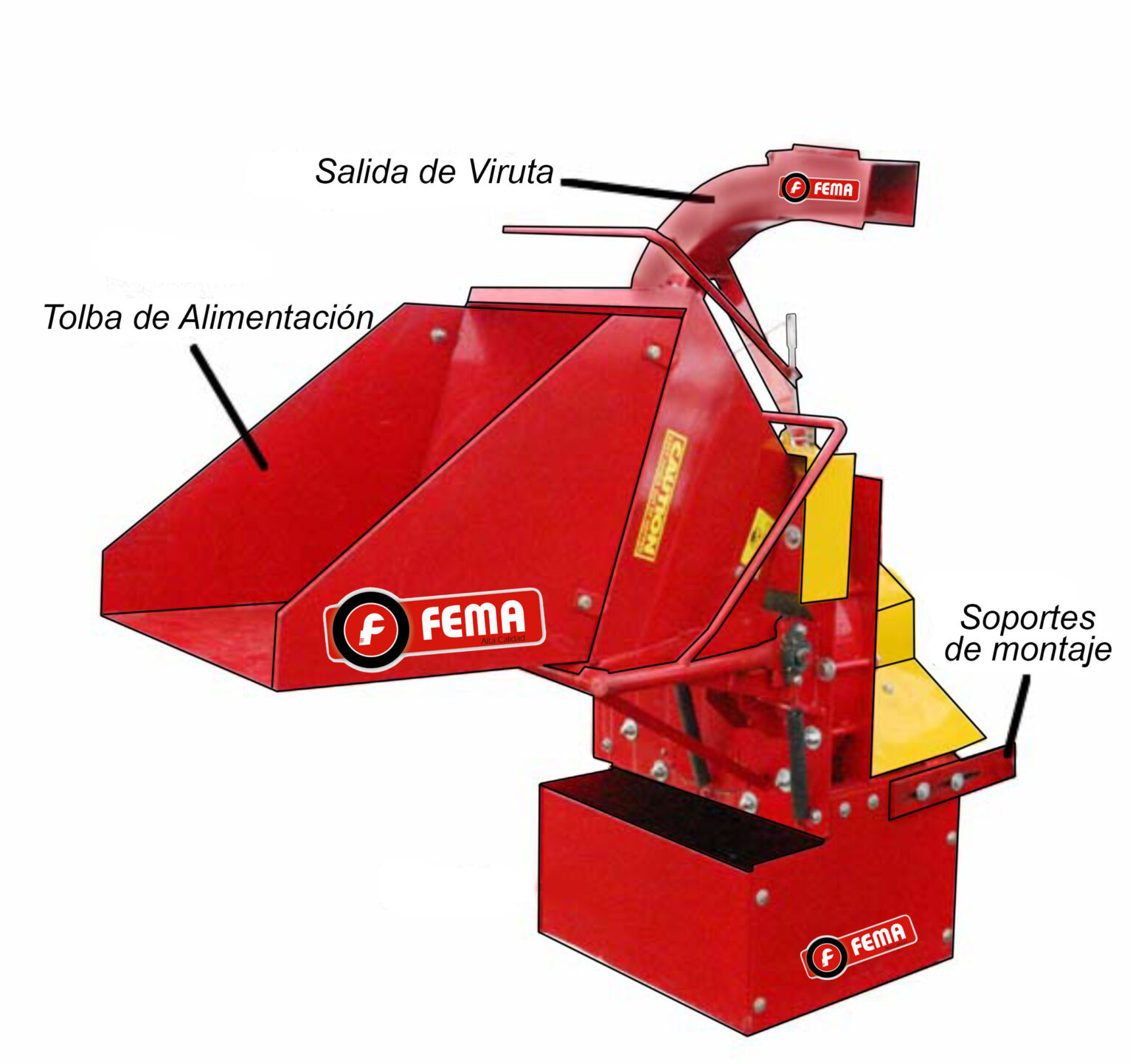 TRITURADORA FEMA 3 PUNTOS CAPACIADA 4″-SALIDA 3 MT- – Yanos Industrial